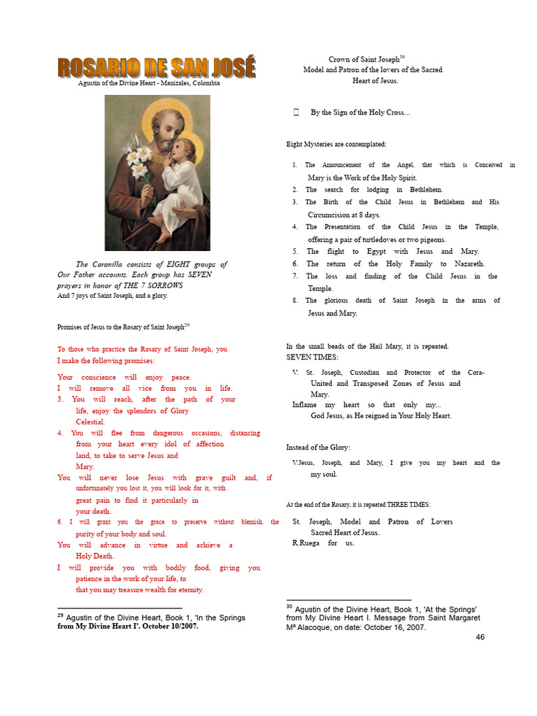 Saint Joseph Rosary Promises Guide | PDF | Saint Joseph | Rosary