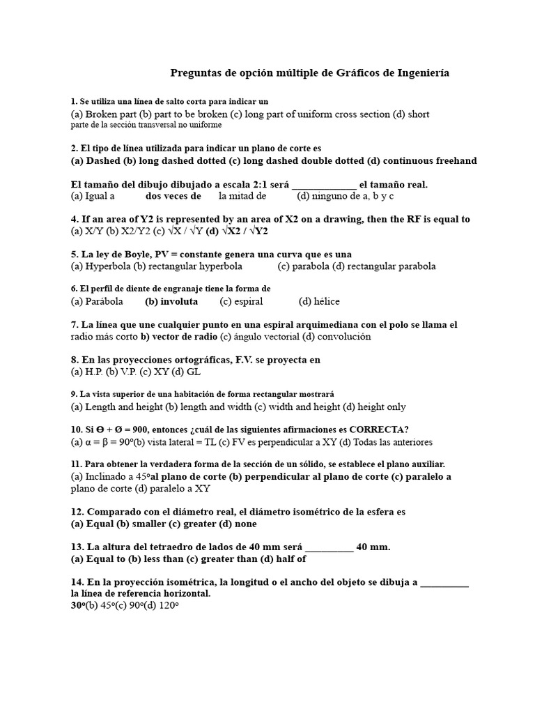 Preguntas de Opción Múltiple COMPLETO | PDF | Elipse | Euclides