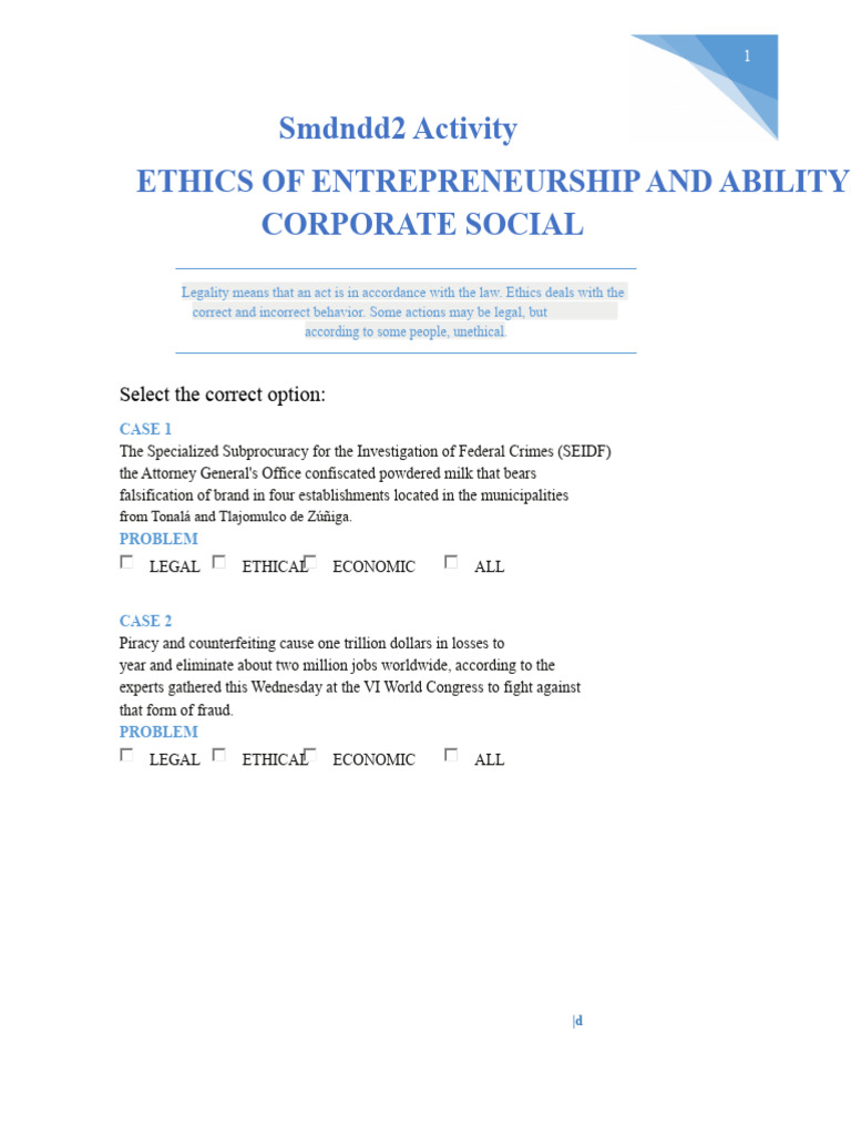 Week 2 Ethics Activity | PDF