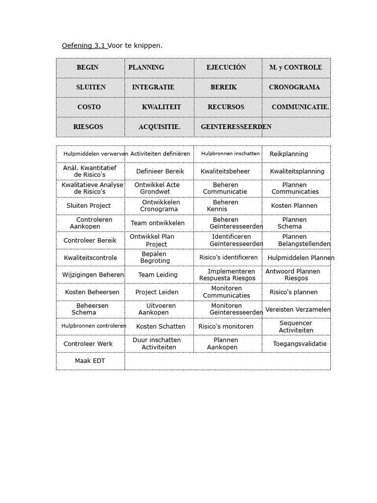 Oefening 3.1 - Procespuzzel | PDF