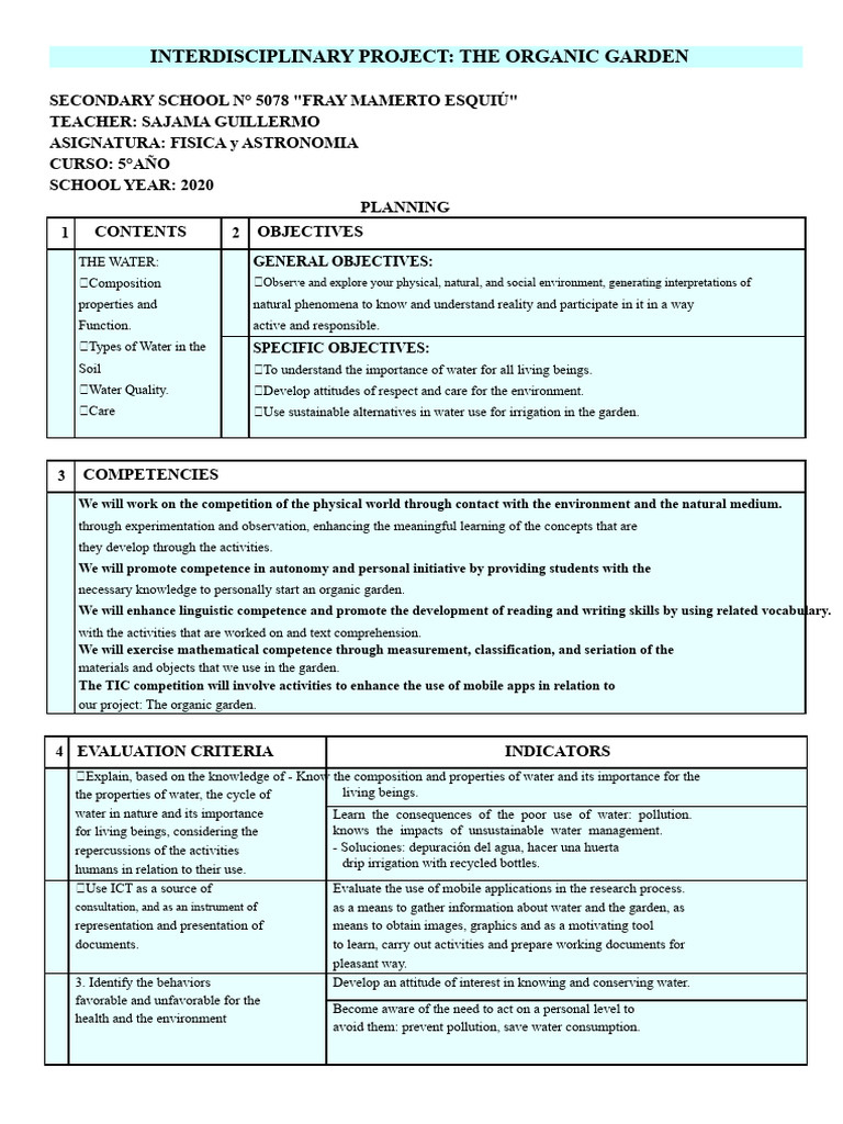 Organic Garden Project for Students | PDF | Knowledge | Astronomy