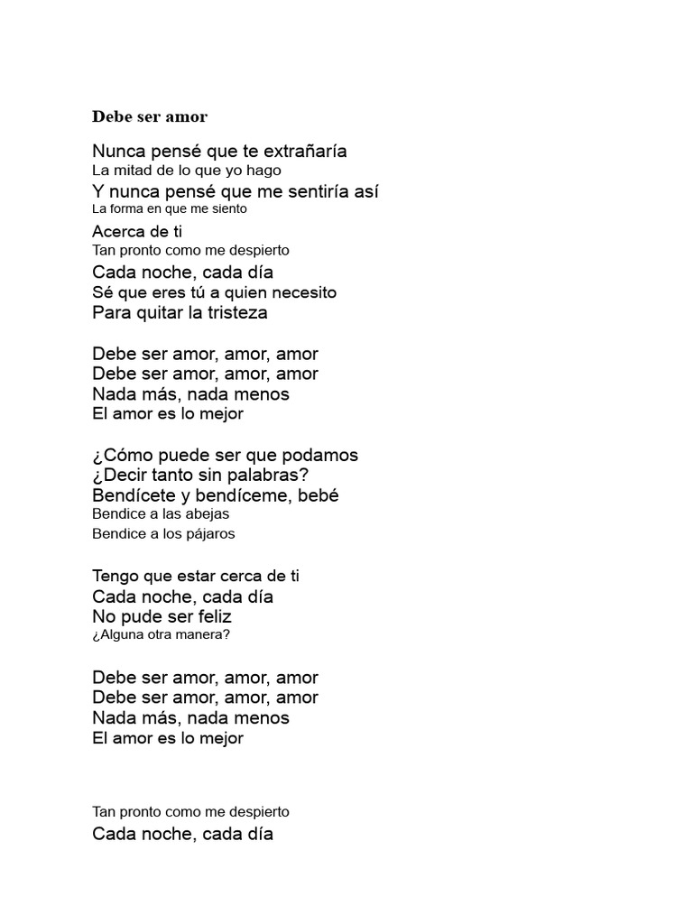 Debe ser amor.docx | PDF