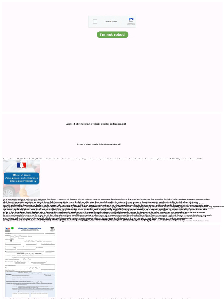 Receipt of Vehicle Transfer Declaration | PDF