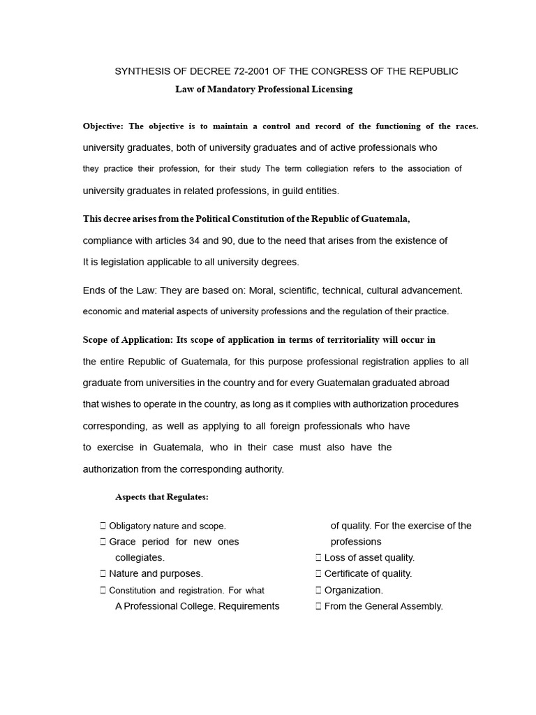 SYNTHESIS Law of Collegiation | PDF | Profession | Lawyer