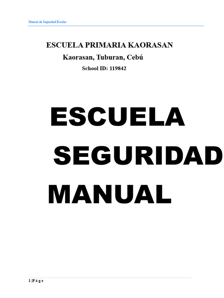 Manual De Seguridad Escolar Pdf Valores Escuelas