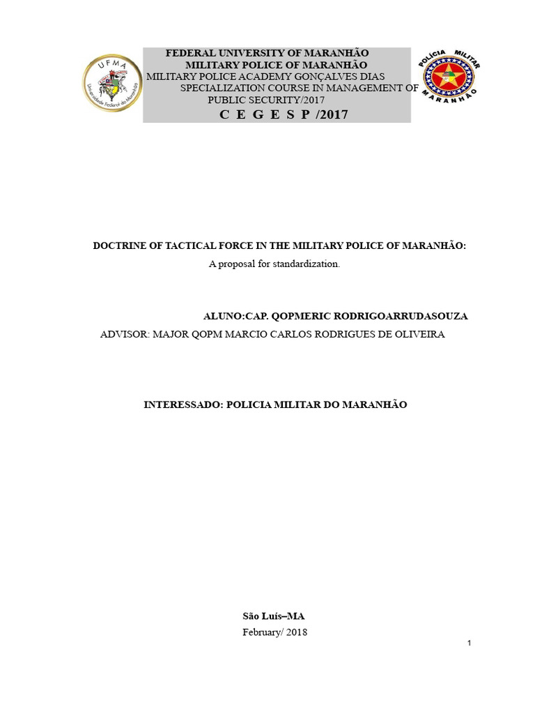 Tactical Force Doctrine Maranhão | PDF