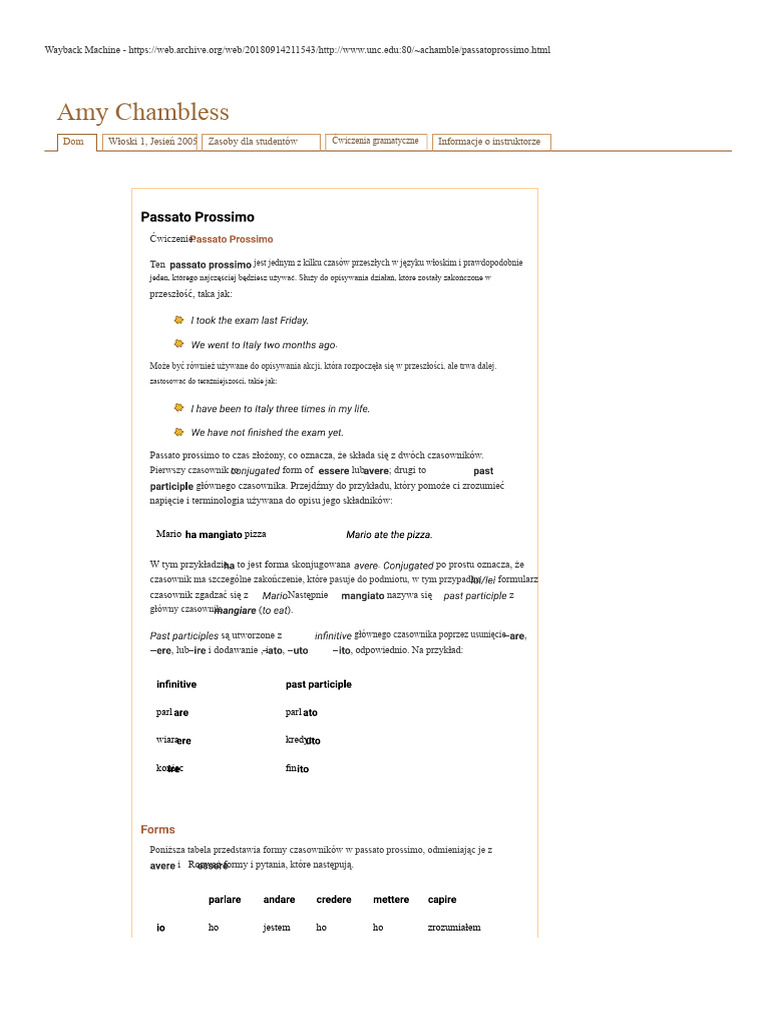 Passato Prossimo | PDF