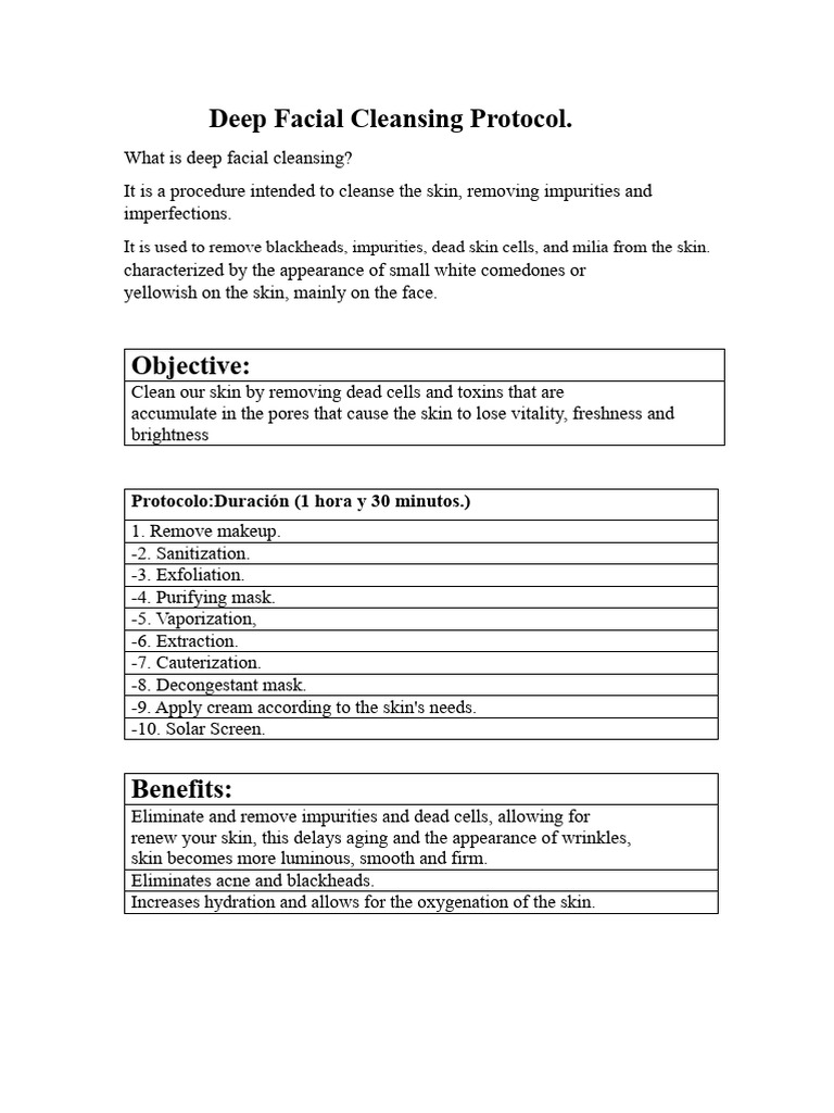 Comprehensive Facial Cleansing Guide | PDF | Skin | Integumentary System