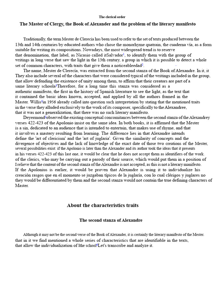 Activities of Mester de Juglaría and Mester de Clerecía | PDF
