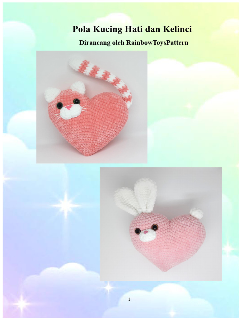 Pola Crochet Kucing dan Kelinci Hati | PDF