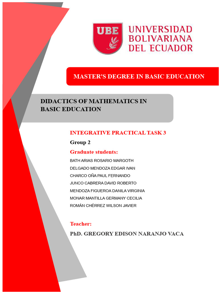PRACTICAL TASK 3 - FINAL MATHEMATICS DIDACTICS (1) | PDF | Numbers | Mathematics
