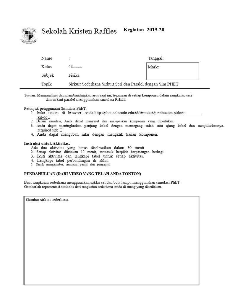 Seri dan paralel dengan SIM PHET | PDF