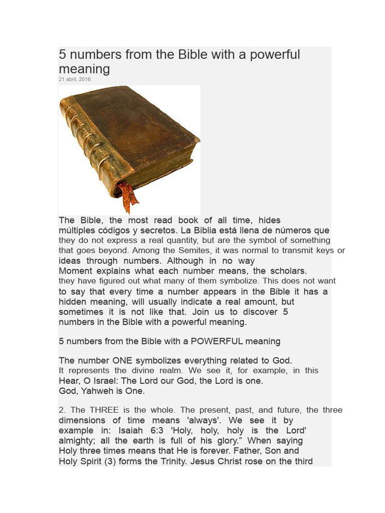 5 Numbers in The Bible With A Powerful Meaning | PDF | God | Revelation