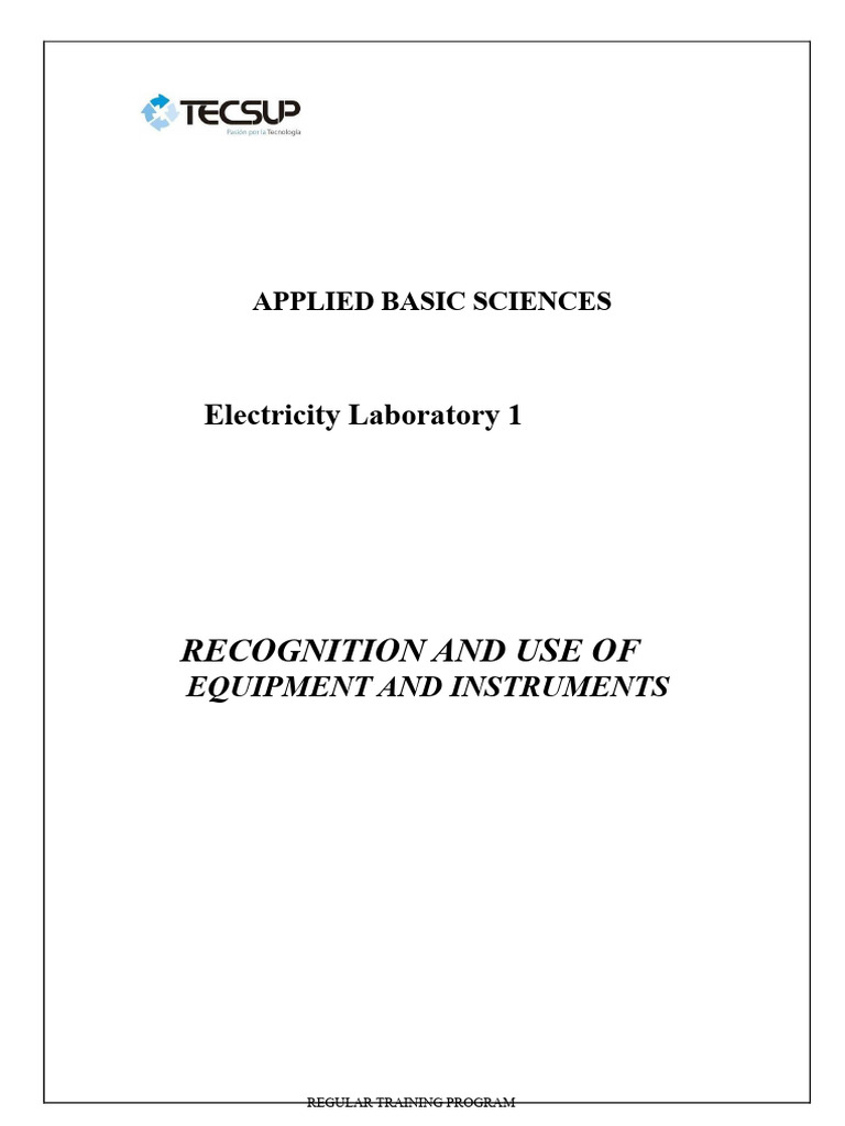 3 Lab 1 - Recognition and Use of Equipment and Instruments | PDF ...