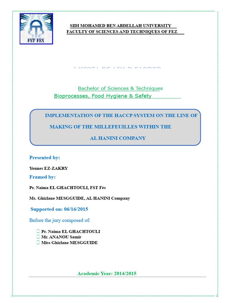 4.8.3-Implementation of The HACCP System On The Millefeuille Production ...