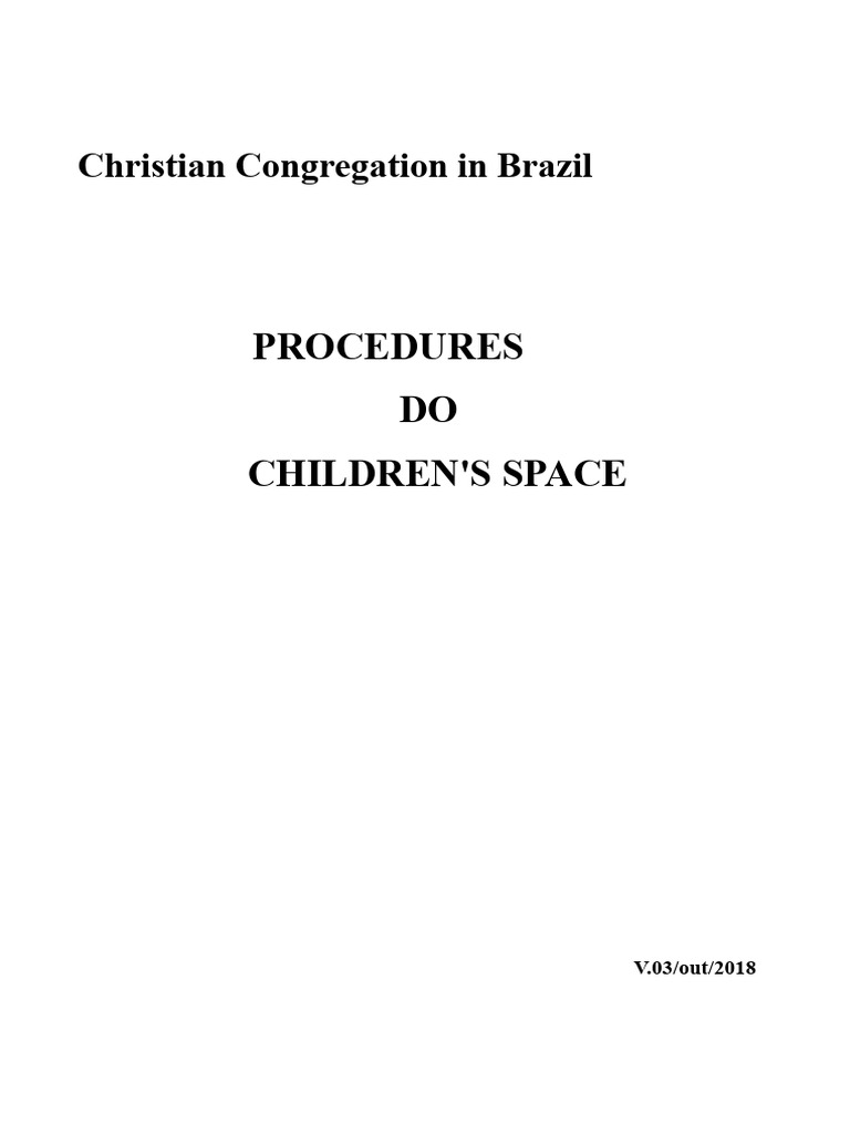 CCB Children's Space Procedures | PDF | Prayer | Hymns