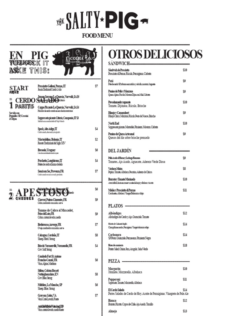 El Menú Del Cerdo Salado | PDF | Alimentos | Cocina