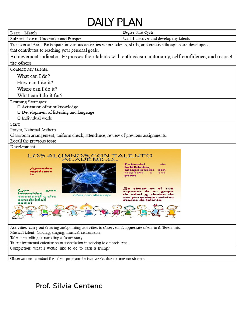 AEP Plan For The Second Half of March | PDF | Learning | Cognition