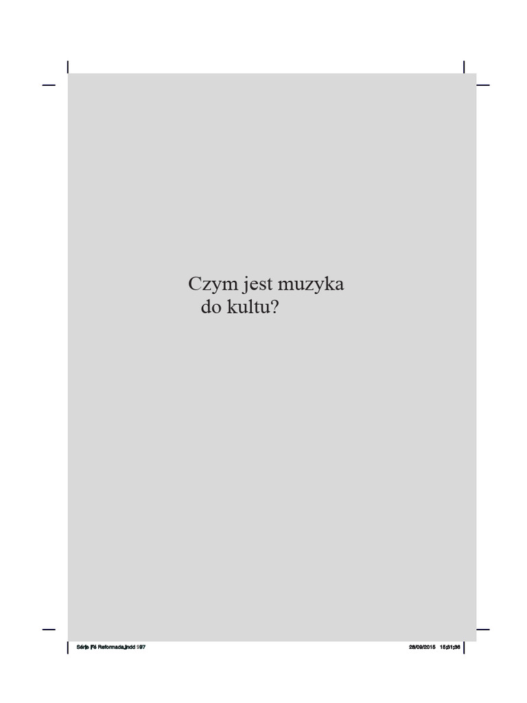 JONES, Paul - Czym Jest Muzyka Do Kultu | PDF