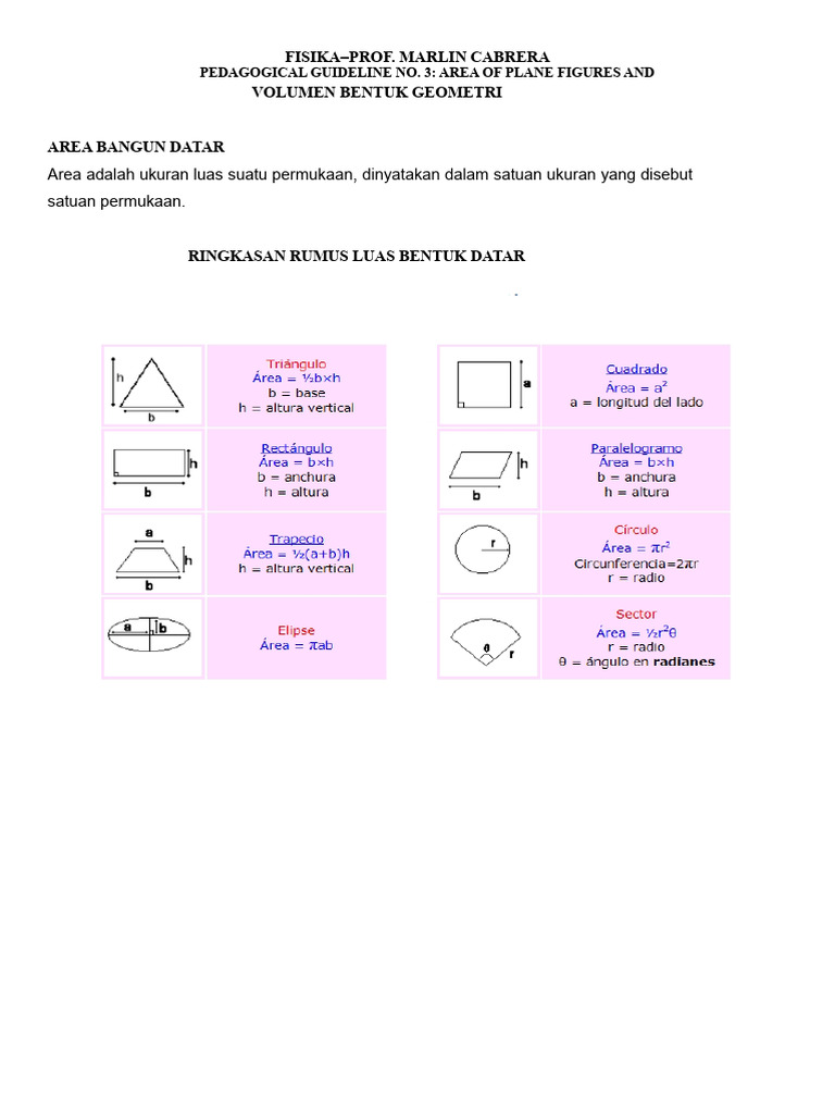 Pedagogis Guideline No. 3 Bidang Bentuk Datar Dan Volume Bentuk ...