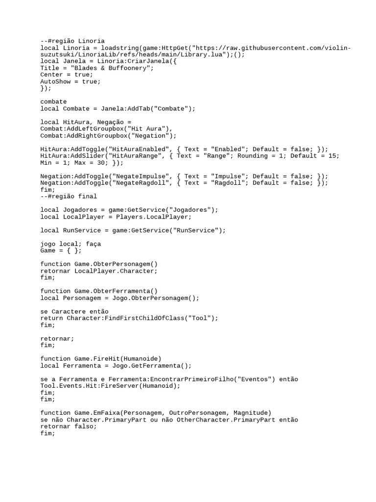 Blades & Buffoonery GUI GRÁTIS - AURA DE IMPACTO - ANTI RAGDOLL E IMPULSO - JAN 2025 | PDF