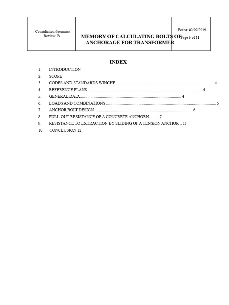 Transformer Anchor Bolt Calculation Report | PDF | Young's Modulus ...