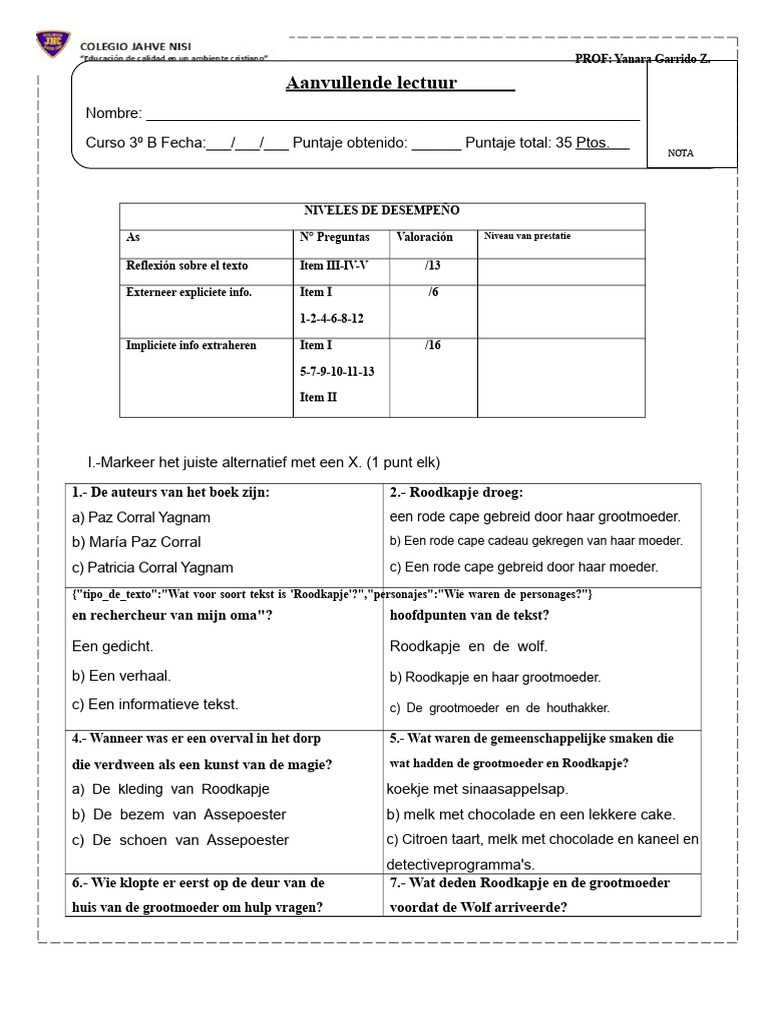 Evaluatie 1 Lezen Begrip | PDF