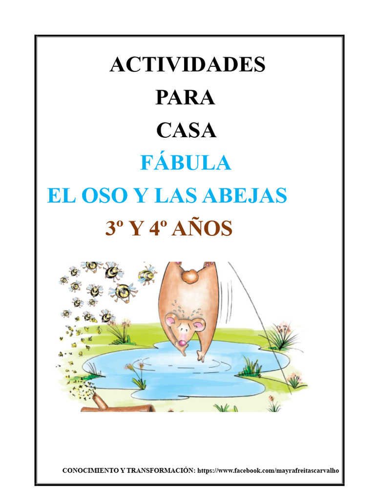 ACTIVIDADES PARA CASA FÁBULA EL OSO Y LAS ABEJAS 3º Y 4º AÑOS.docx ...