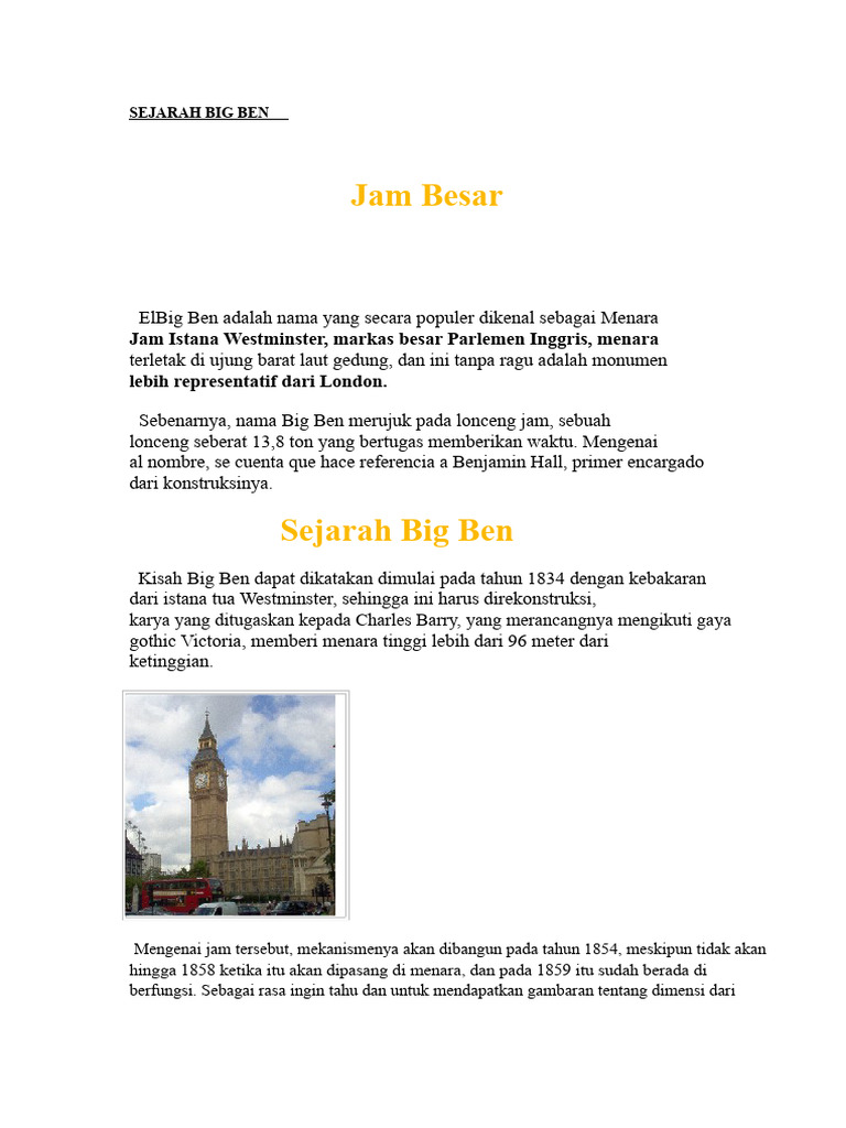 Sejarah Big Ben | PDF