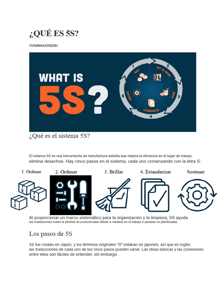 ¿Qué Es 5S? | PDF | Lean Manufacturing