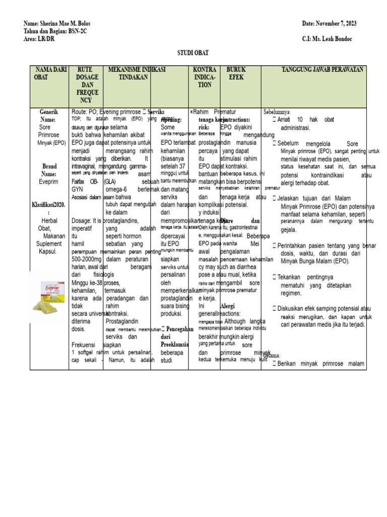 Contoh Studi NCP Dan Obat EPO STUDI OBAT AKHIR | PDF