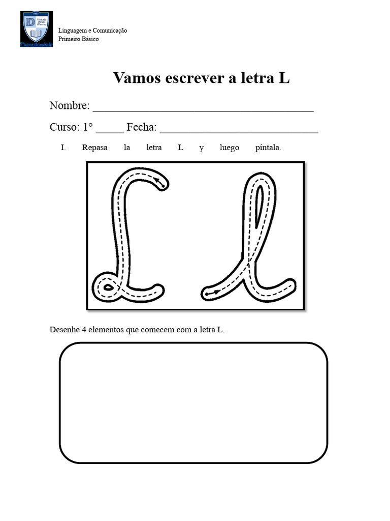 Atividades de Escrita com a Letra L | PDF