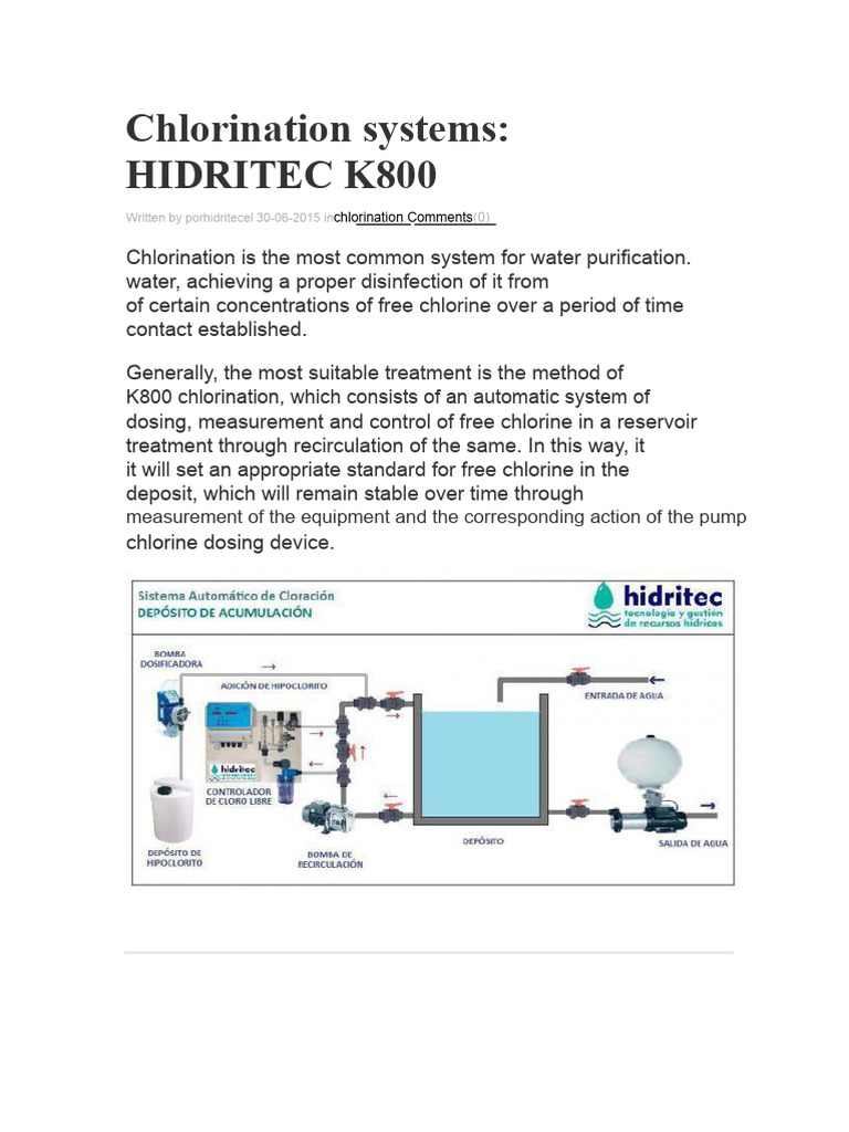 Chlorination | PDF | Water Purification | Chlorine
