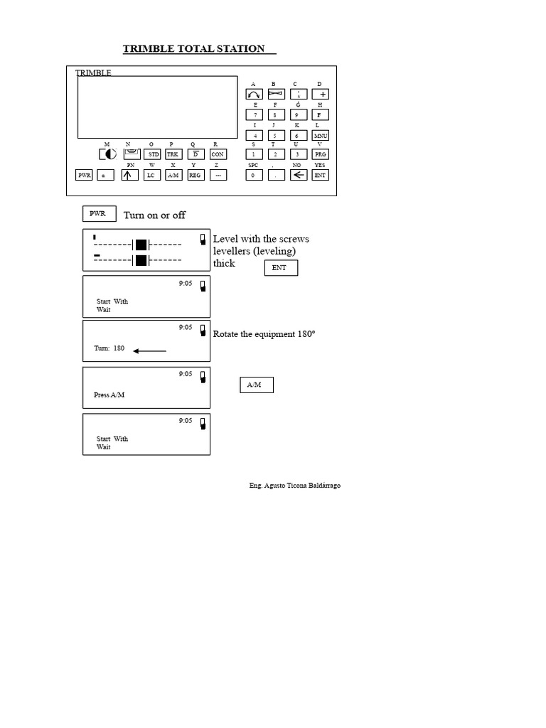 Summary Manual of The Trimble 3605 Total Station | PDF