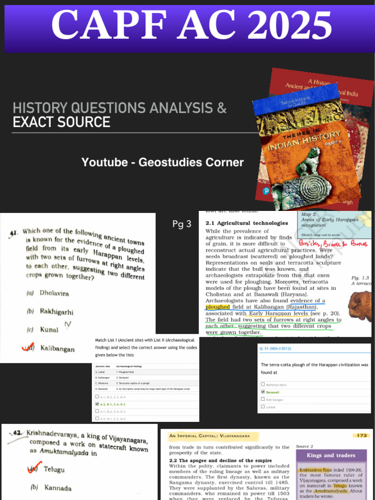 CAPF AC 2025 History Questions Guide | PDF