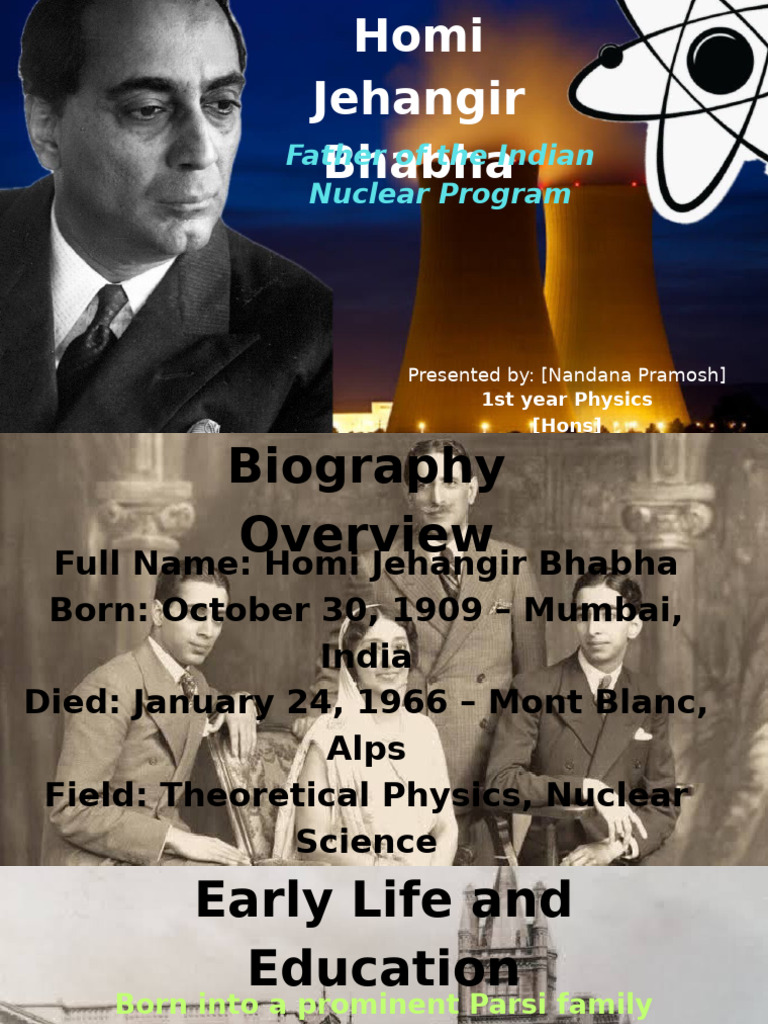 Homi J Bhaba - Nandana Pramosh - PPTX.PPTX Og - PPTX H | PDF | Physics ...