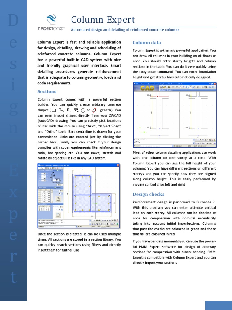 Column Expert Brochure | PDF | Column | Auto Cad