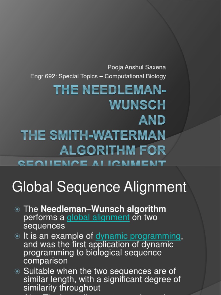 Global Sequence Alignment Guide | PDF | Sequence Alignment | Algorithms