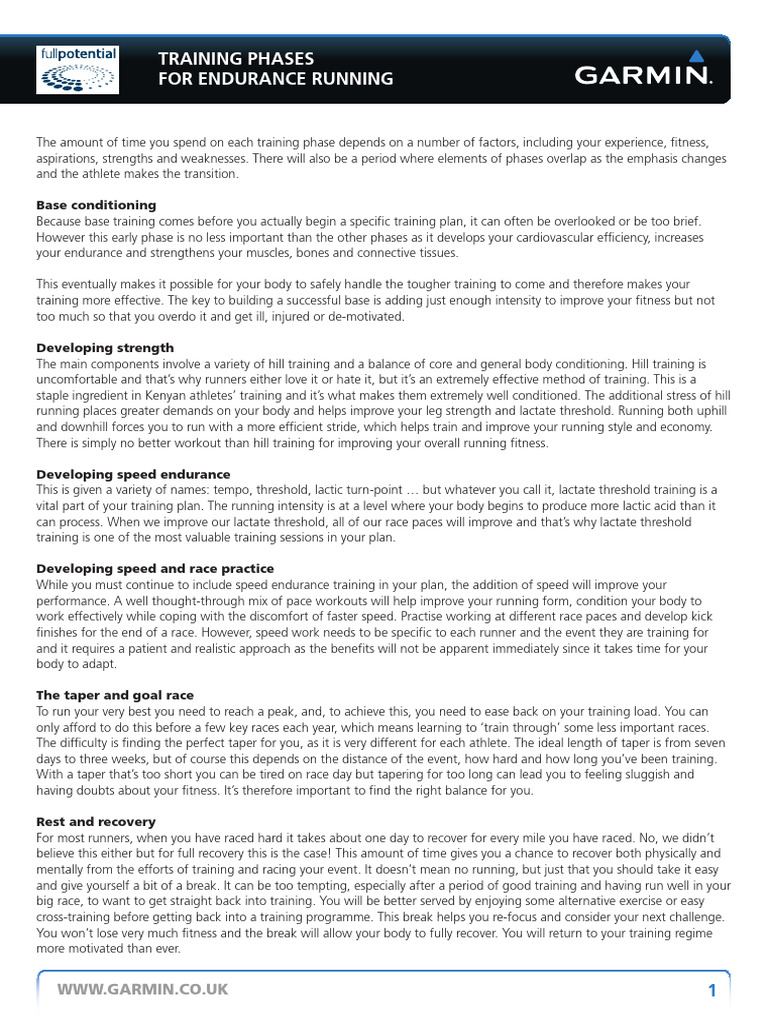 Endurance Running Training Phases | PDF | Running | Physical Fitness