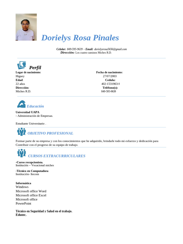 Curriculum - Dorielys Rosa ADM | PDF