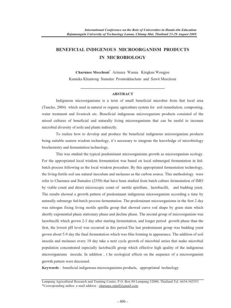 Ts-6 Beneficial Indigenous Microorganism Products in Microbiology ...