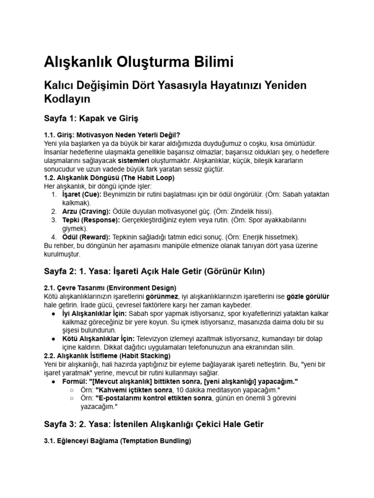 Aliskanlik Olusturma Bilimi - Rehber | PDF