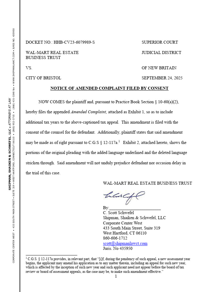Wal-Mart Stores V City of Bristol - Amended Complaint | PDF | Tax ...
