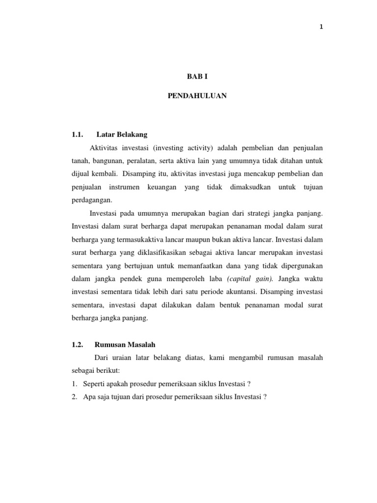 Audit Investasi | PDF | Pengelolaan Keuangan & Uang