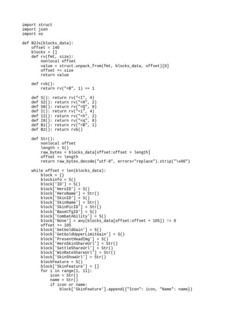 Convert Hero Skin Data: JSON & Bytes | PDF