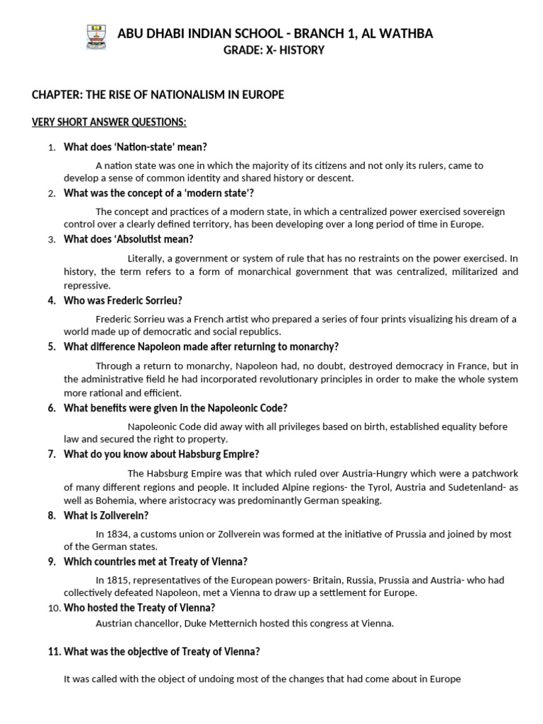School - Data - ADIS1 - Assignment - 25829 - NOTES RISE OF NATIONALISM ...