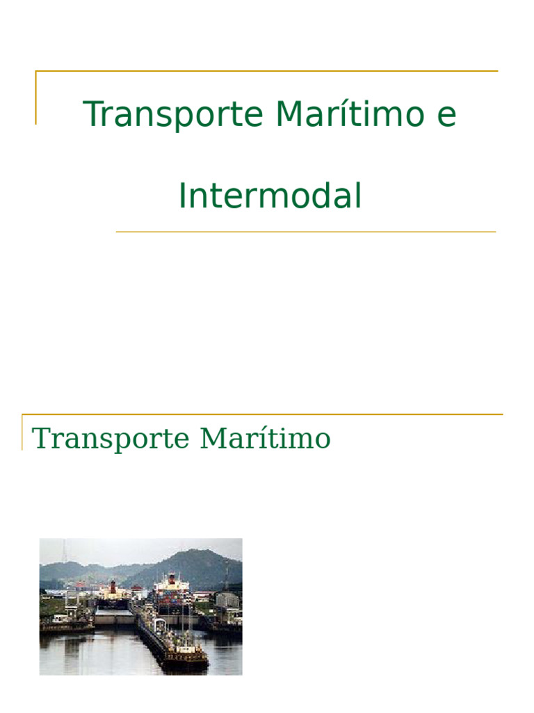 Transporte Maritimo e Intermodal | PDF