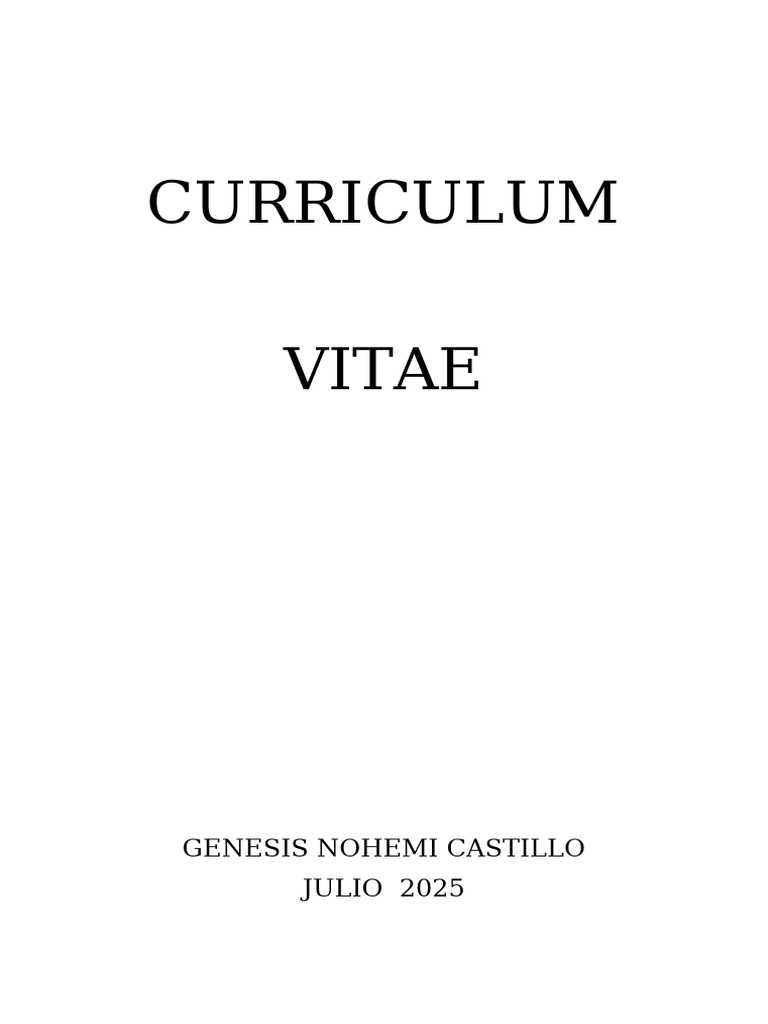 Currículum Vitae de Génesis Castillo | PDF