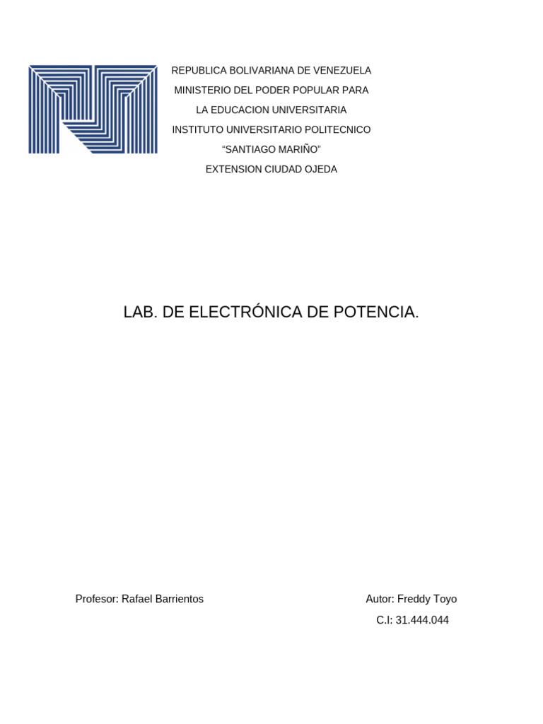 Lab. Electronica Practica 2 Freddy Toyo | PDF | Corriente eléctrica ...