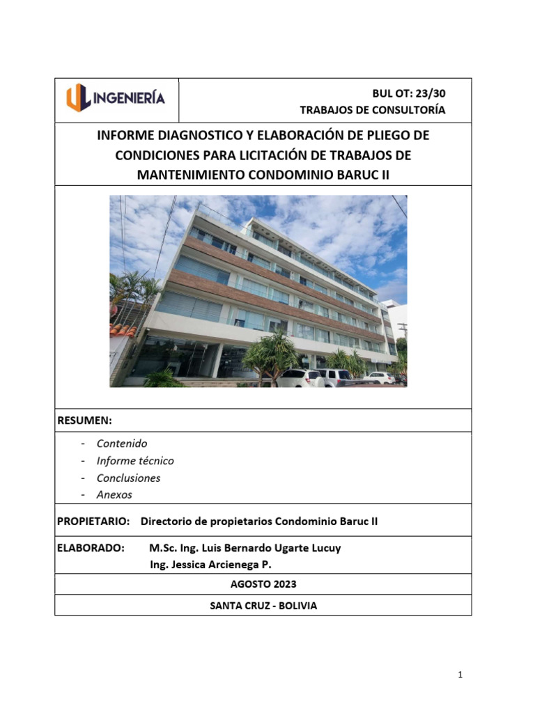 Informe de Mantenimiento Condominio Baruc II | PDF | Techo | edificio